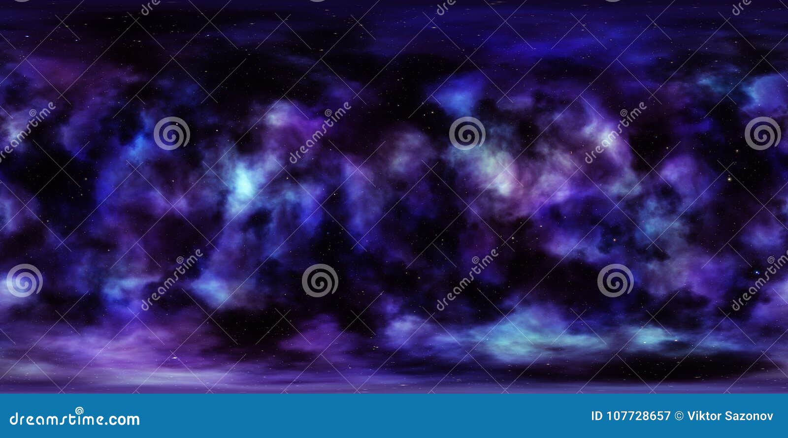 Nebula and Stars in Open Space 360 Degree Spherical Panorama Stock ...