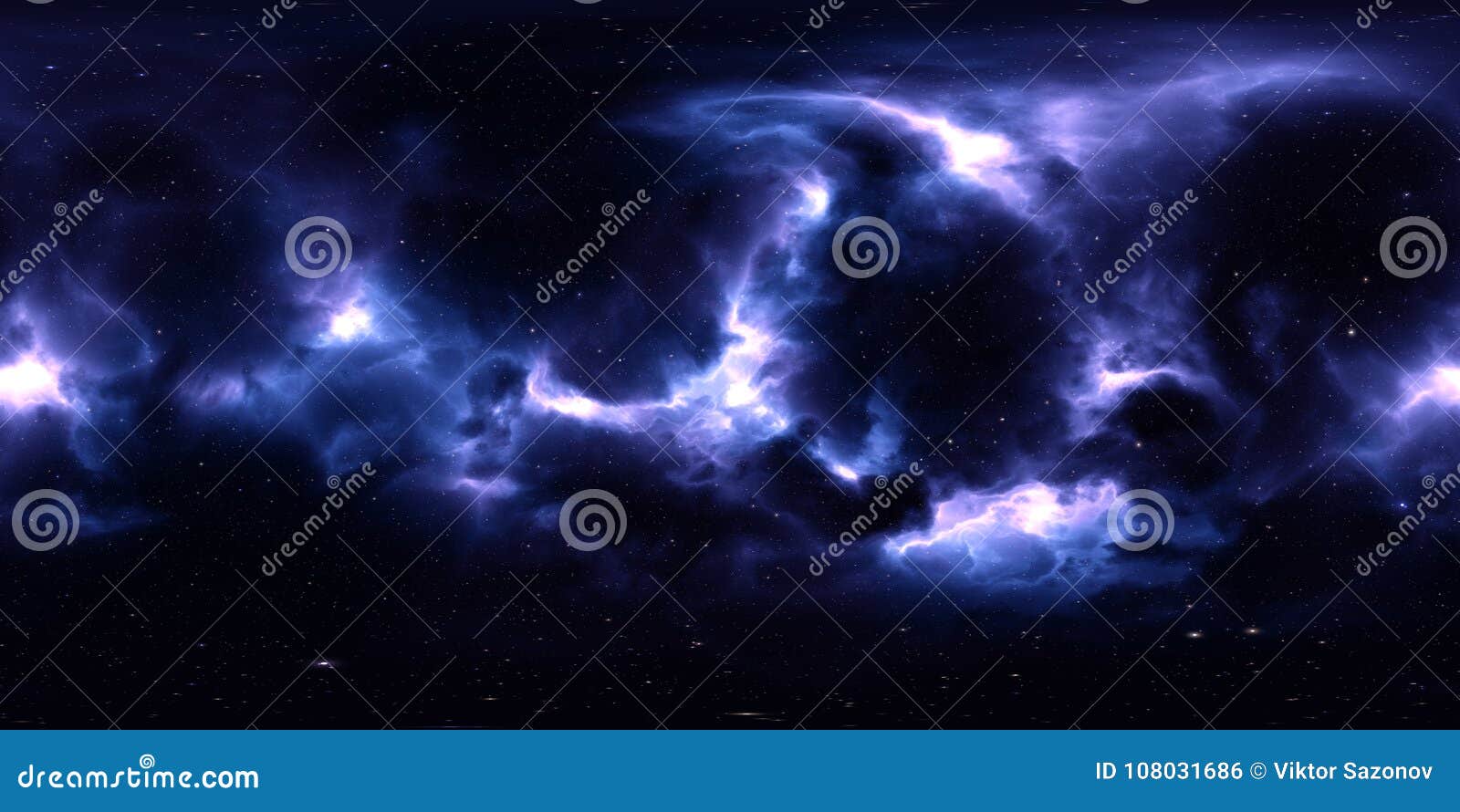 360 Degree Outer Space Panorama With Planet Mars, Environment HDRI Map ...