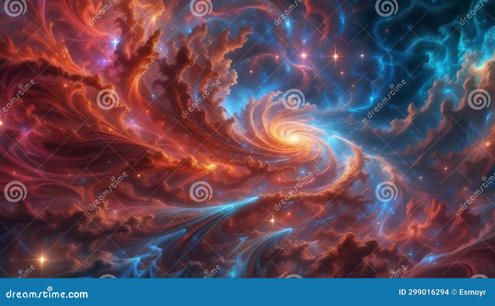 A Colorful Swirl of Nebulae and Stars Stock Illustration - Illustration ...