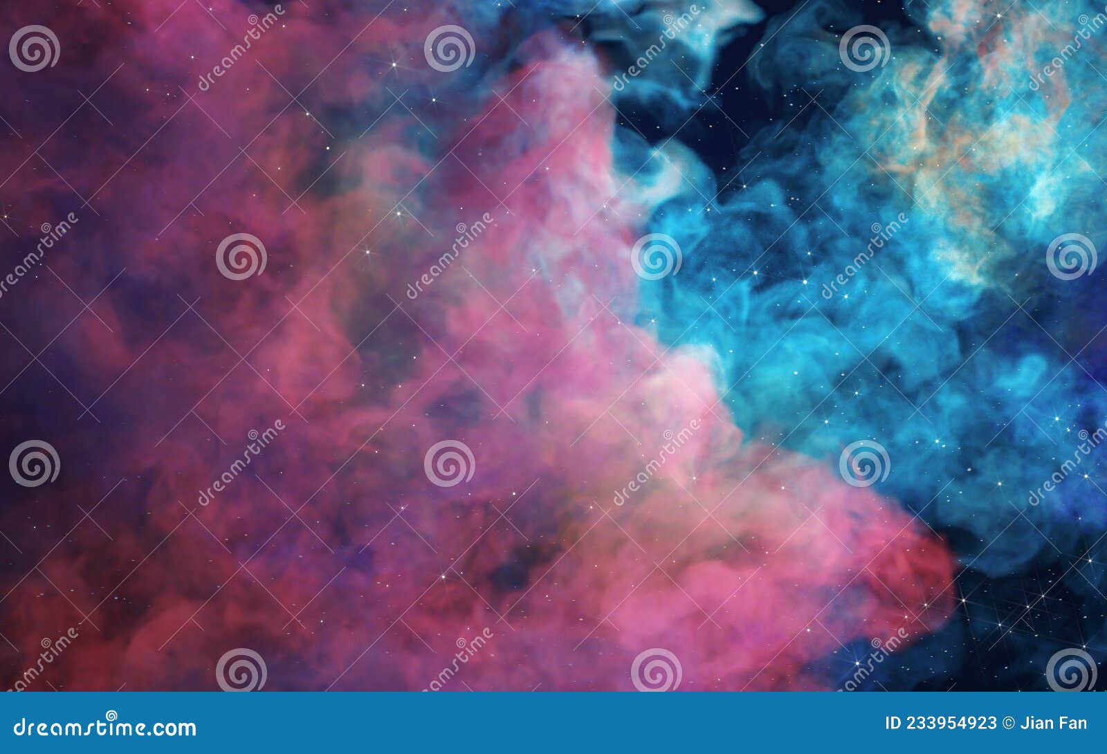 Nebulae and Colored Smoke, 3d Rendering Stock Illustration ...