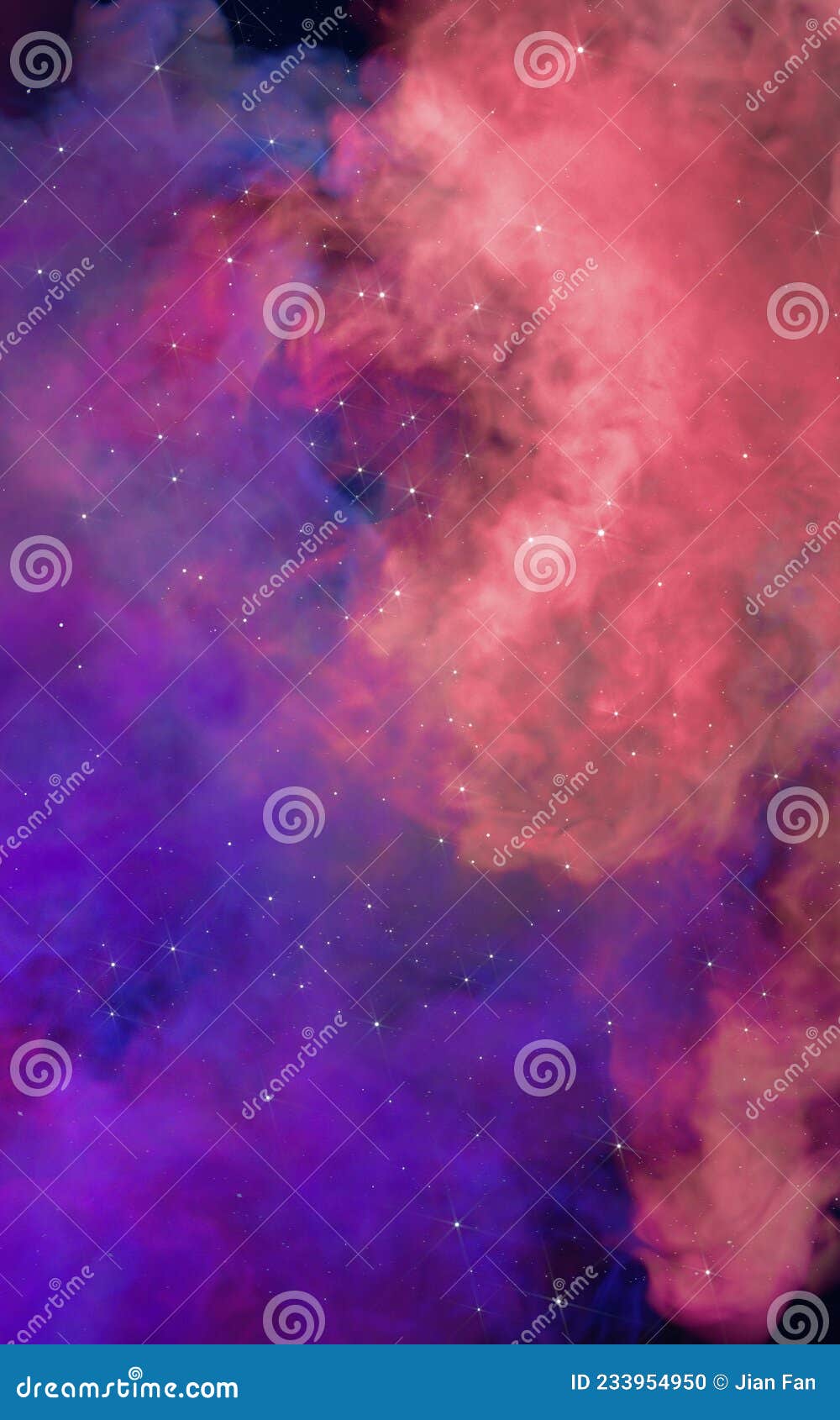Nebulae and Colored Smoke, 3d Rendering Stock Illustration ...
