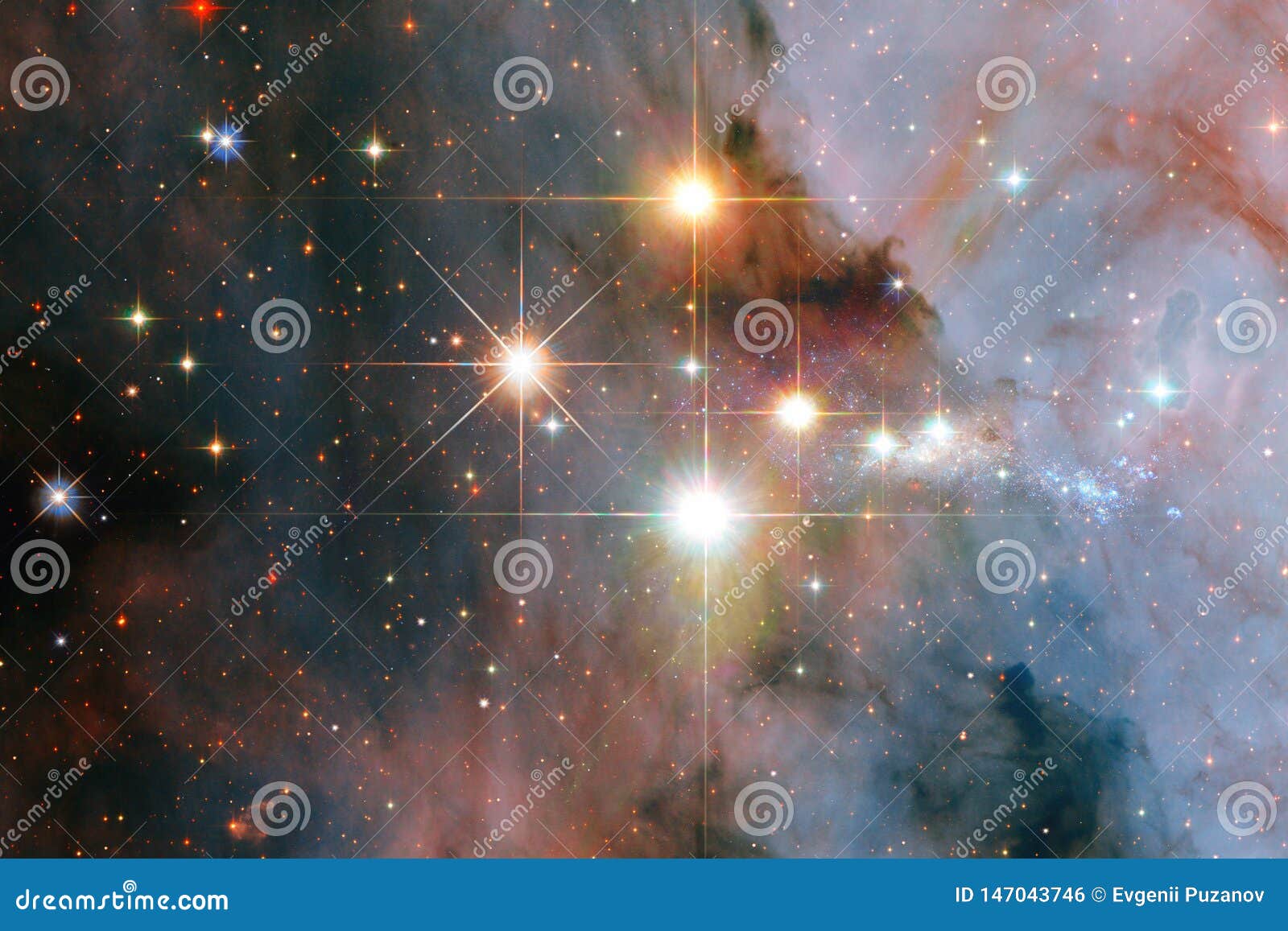 Nebulae an Interstellar Cloud of Star Dust Stock Illustration ...