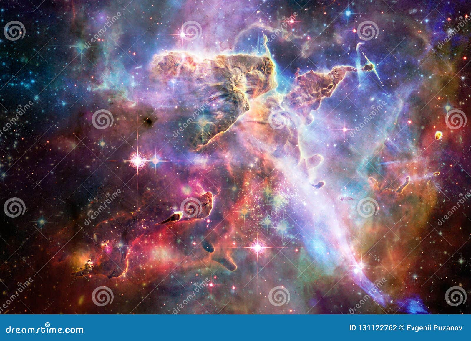 Nebulae and Many Stars in Outer Space. Elements of this Image Furnished ...