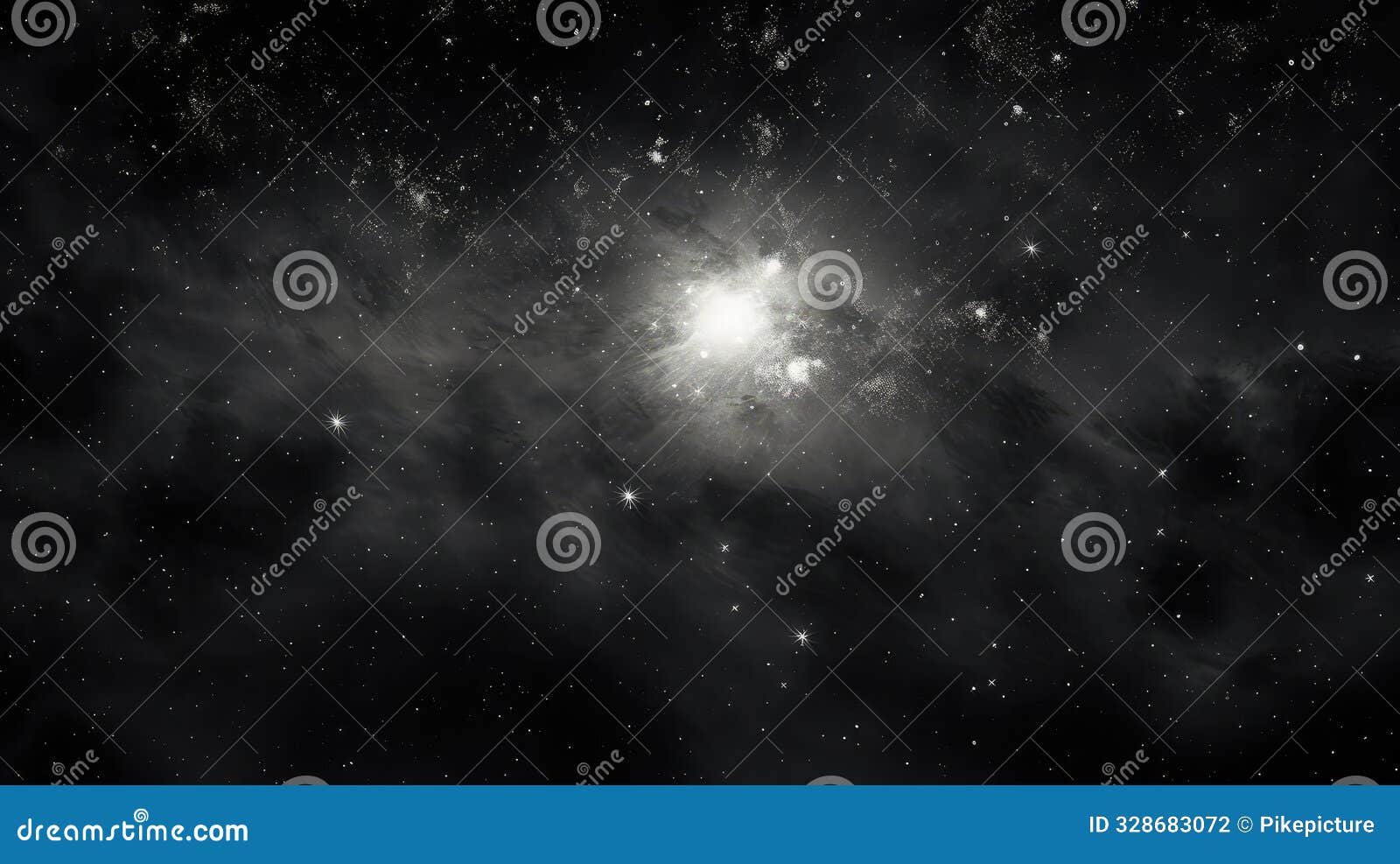 Nebulae Solar System Black White Stock Illustration - Illustration of ...