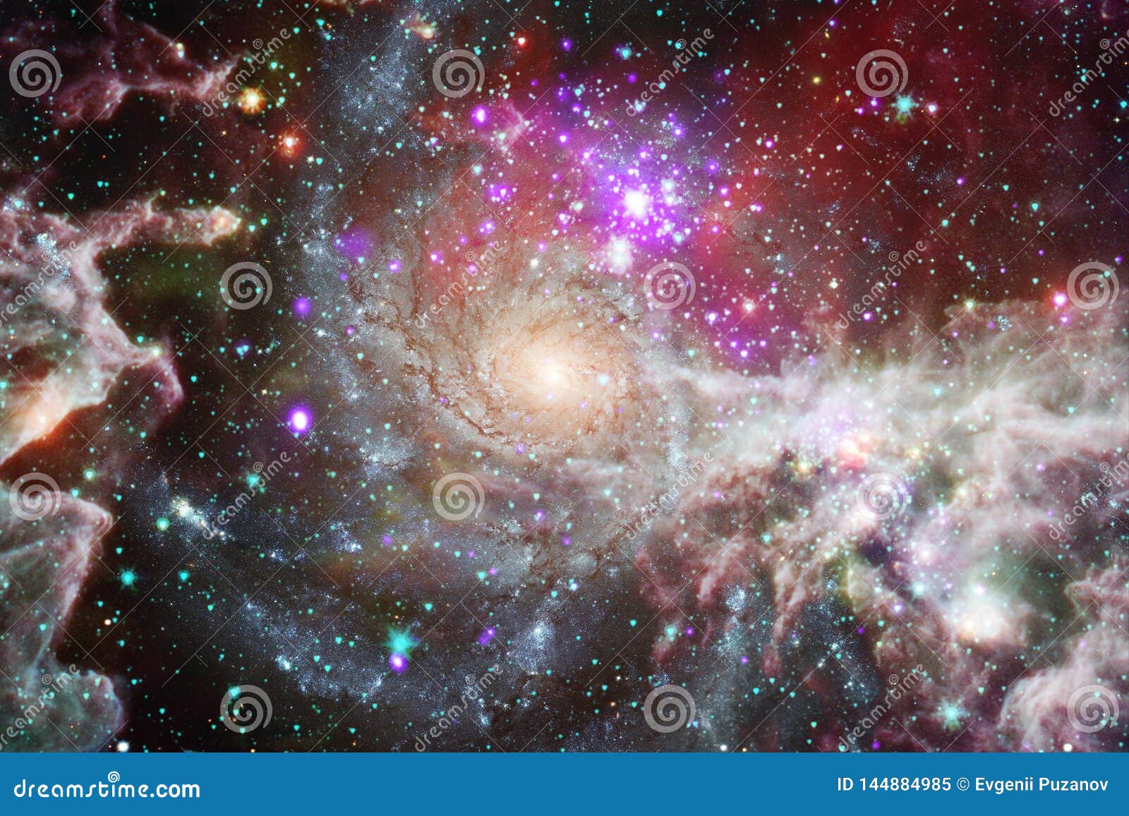 Nebulae and Stars in Outer Space, Glowing Mysterious Universe Stock ...