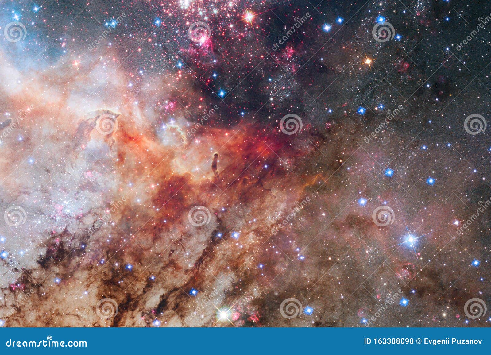 Nebulae and Stars in Outer Space, Glowing Mysterious Universe Stock ...