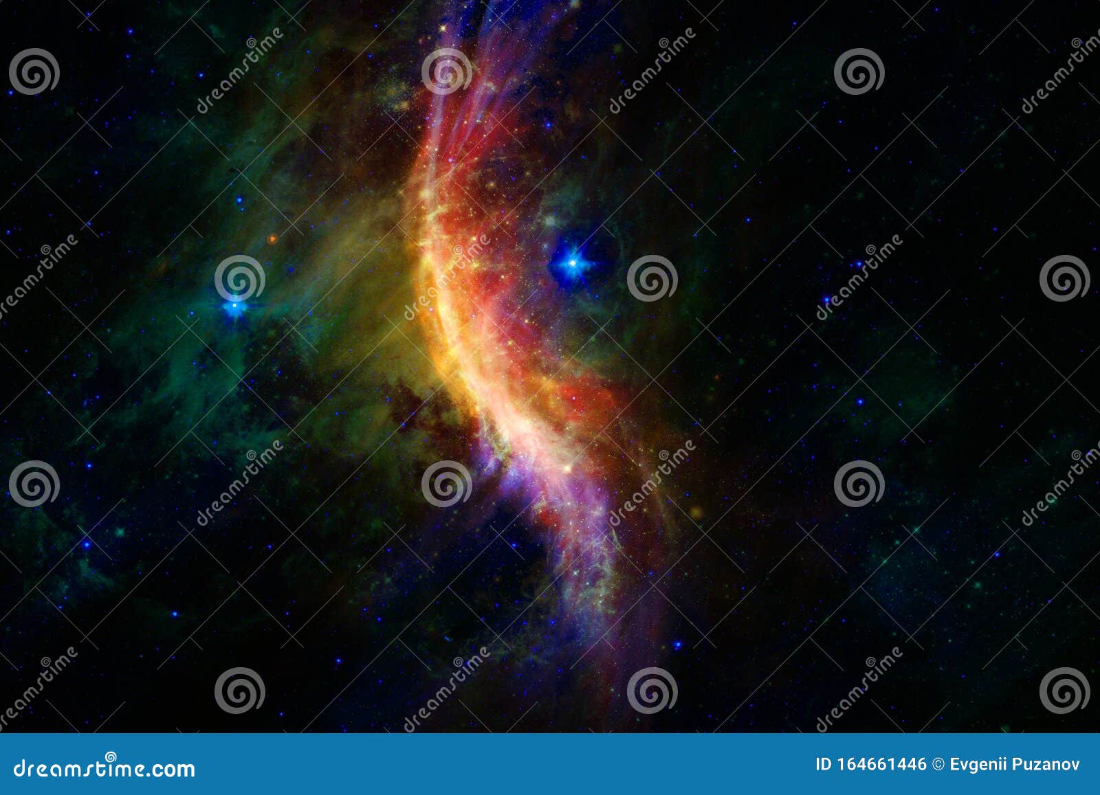 Nebulae and Stars in Outer Space, Glowing Mysterious Universe Stock ...