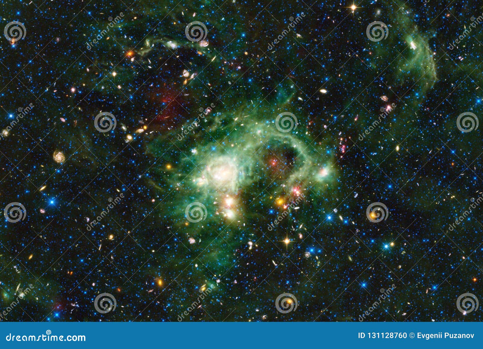 Nebulae and Stars in Outer Space, Glowing Mysterious Universe. Stock ...