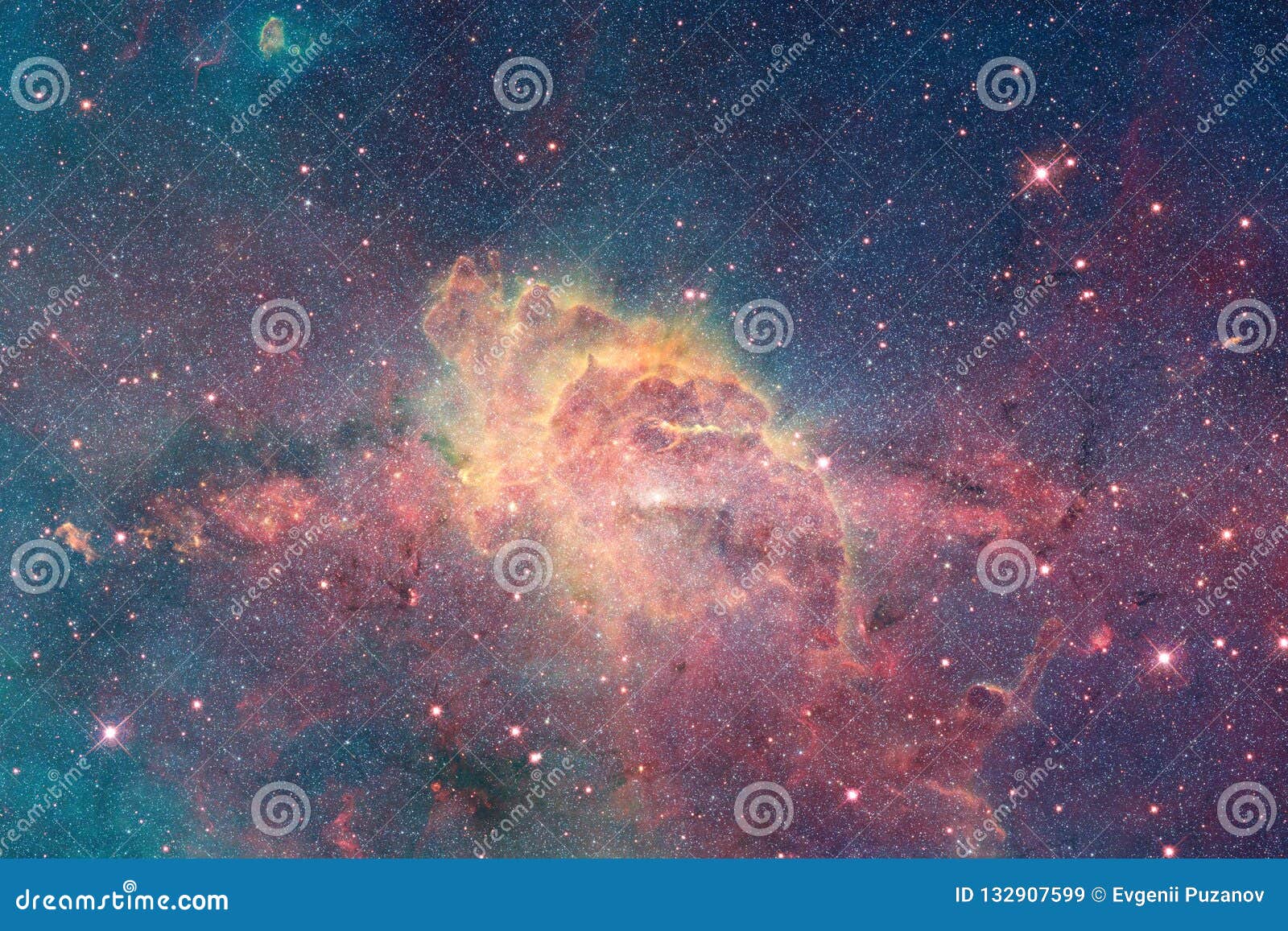 Nebulae and Stars in Outer Space, Glowing Mysterious Universe Stock ...