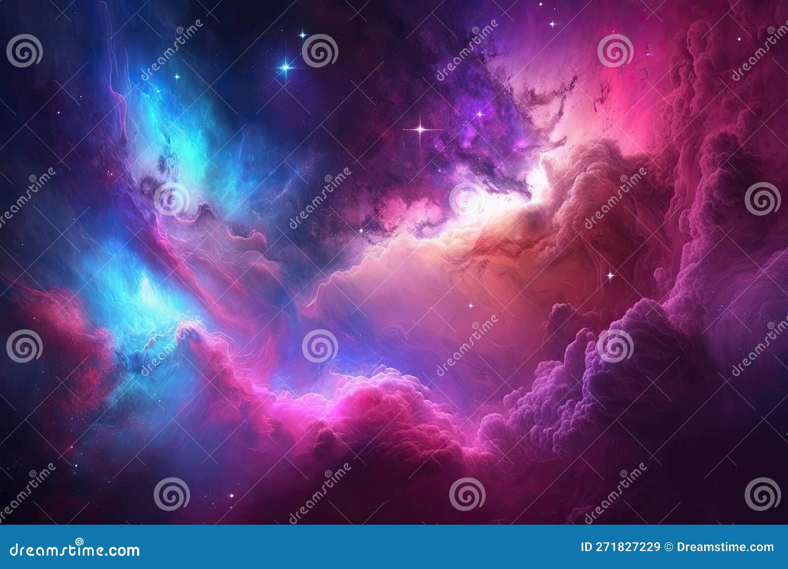 Nebulas And Stars Cosmic Background, Universe With Galaxies, Nebulae ...