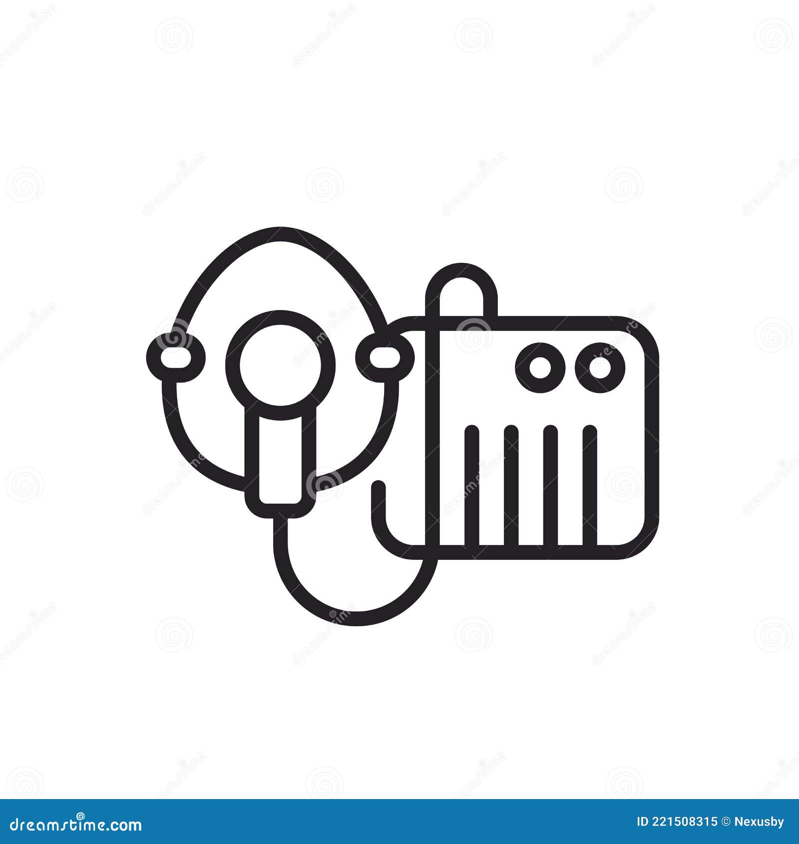 Nebulizer or Inhaler with Mask Line Icon Stock Vector - Illustration of ...