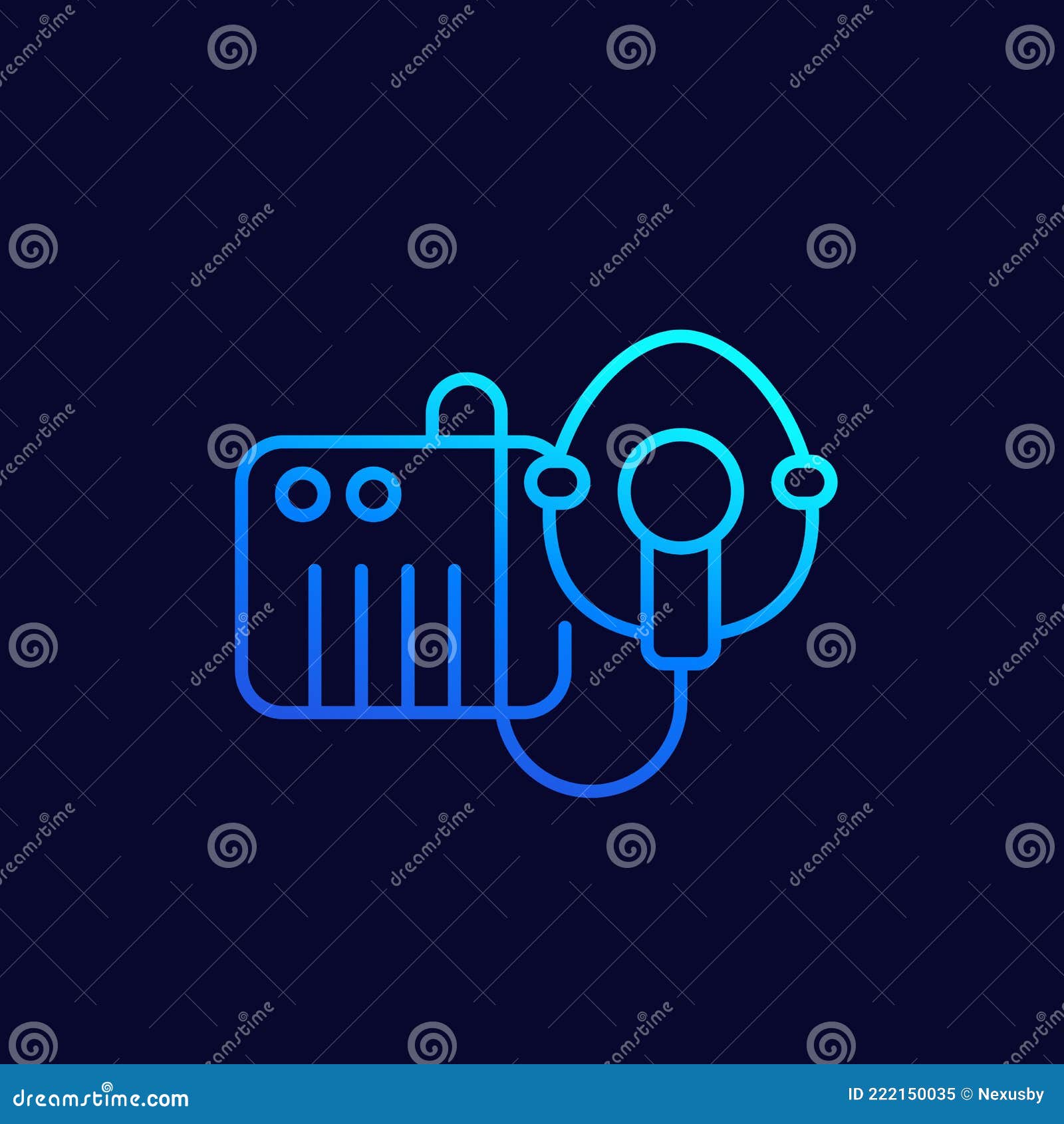 Nebulizer With Mask Icon In Circle Round Black Color Vector ...