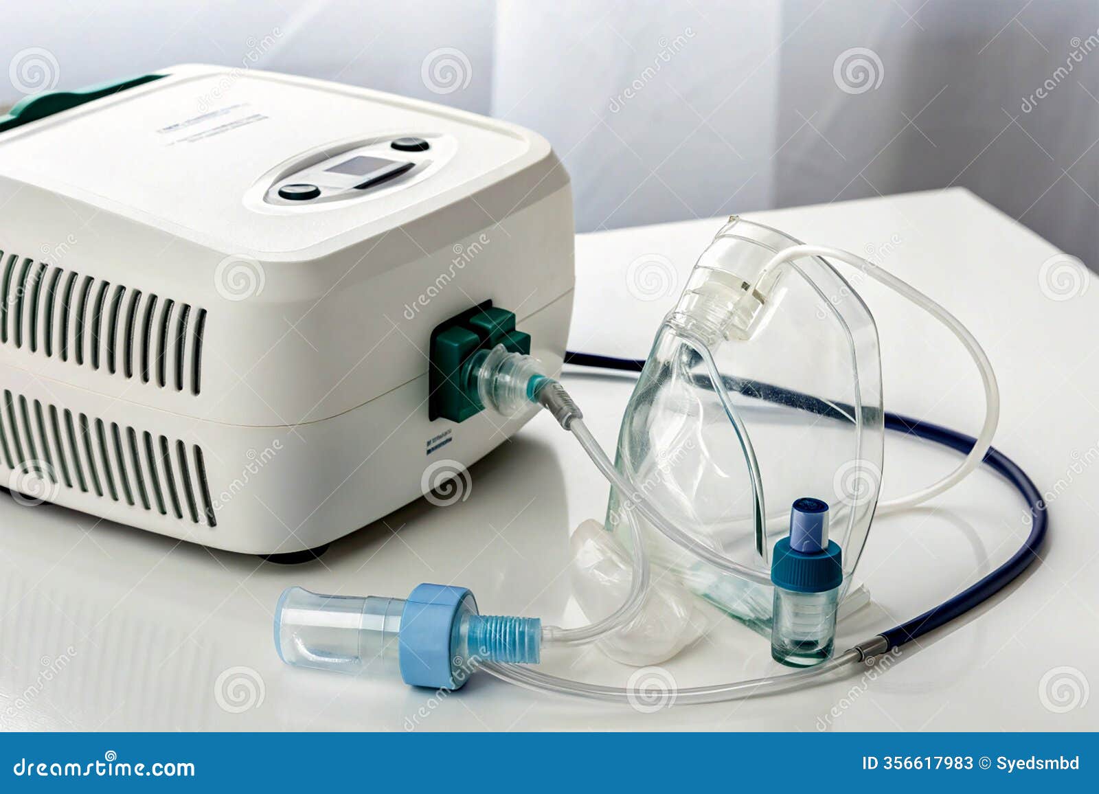 Nebulizer With Mask Set Icon White Color Vector Illustration Image ...