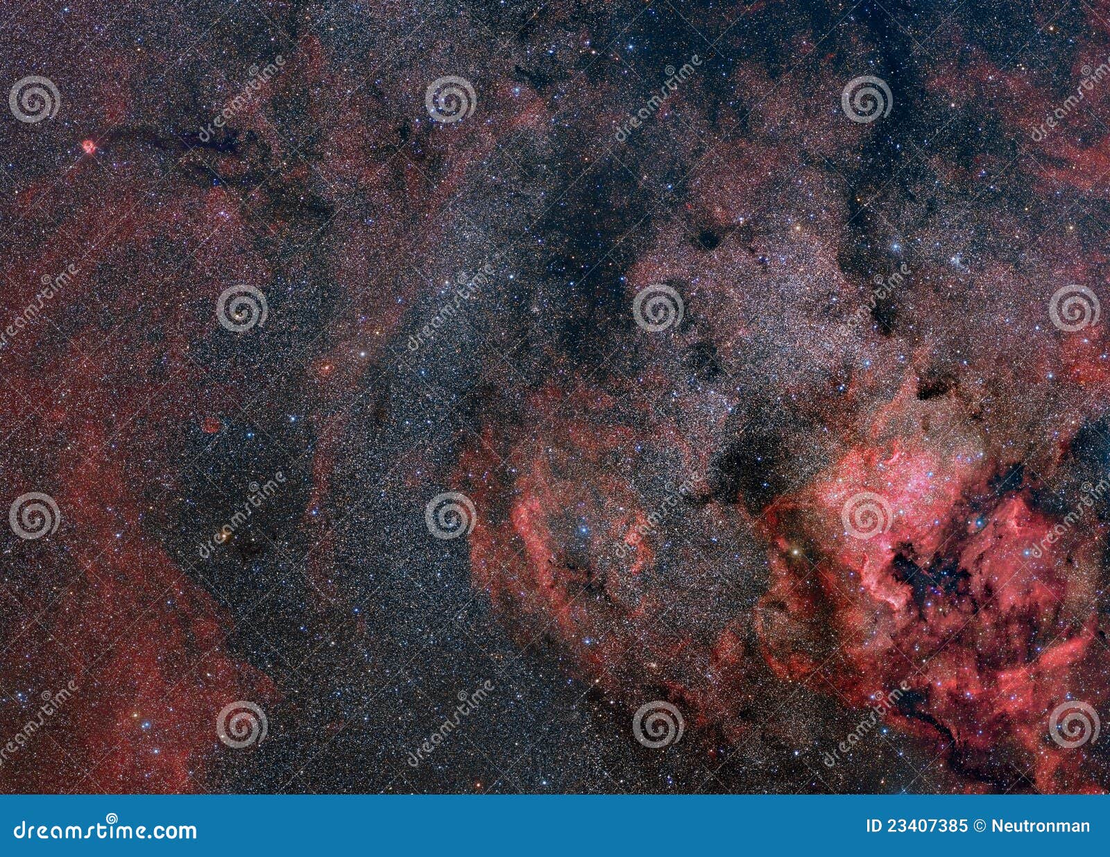 The Nebulosity of Cygnus stock image. Image of universe - 23407385