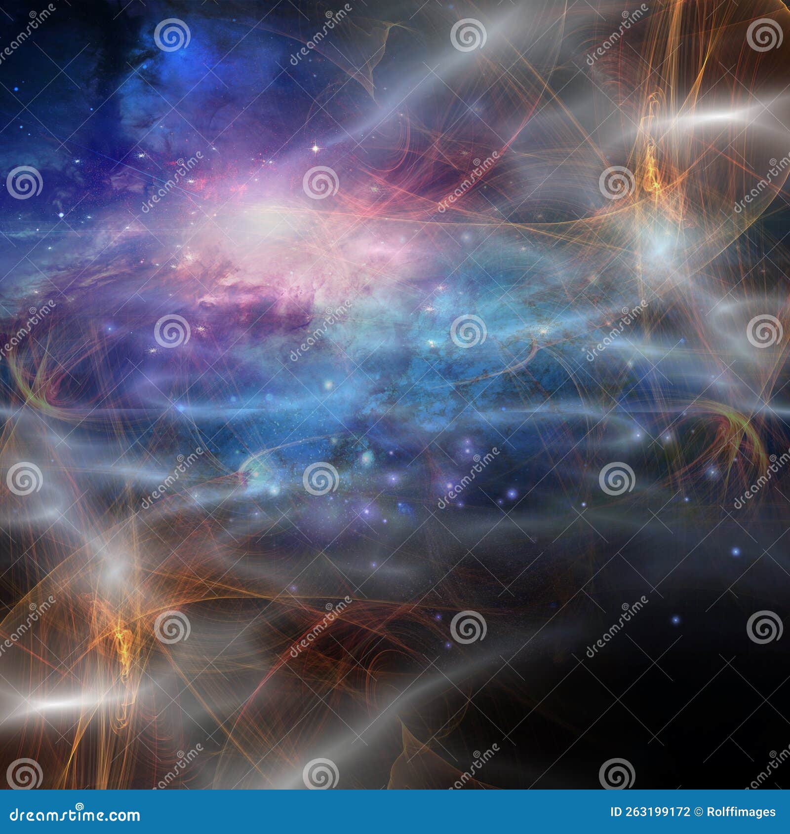 Nebulous Filaments Swirl and Gather in Deep Space Stock Illustration ...