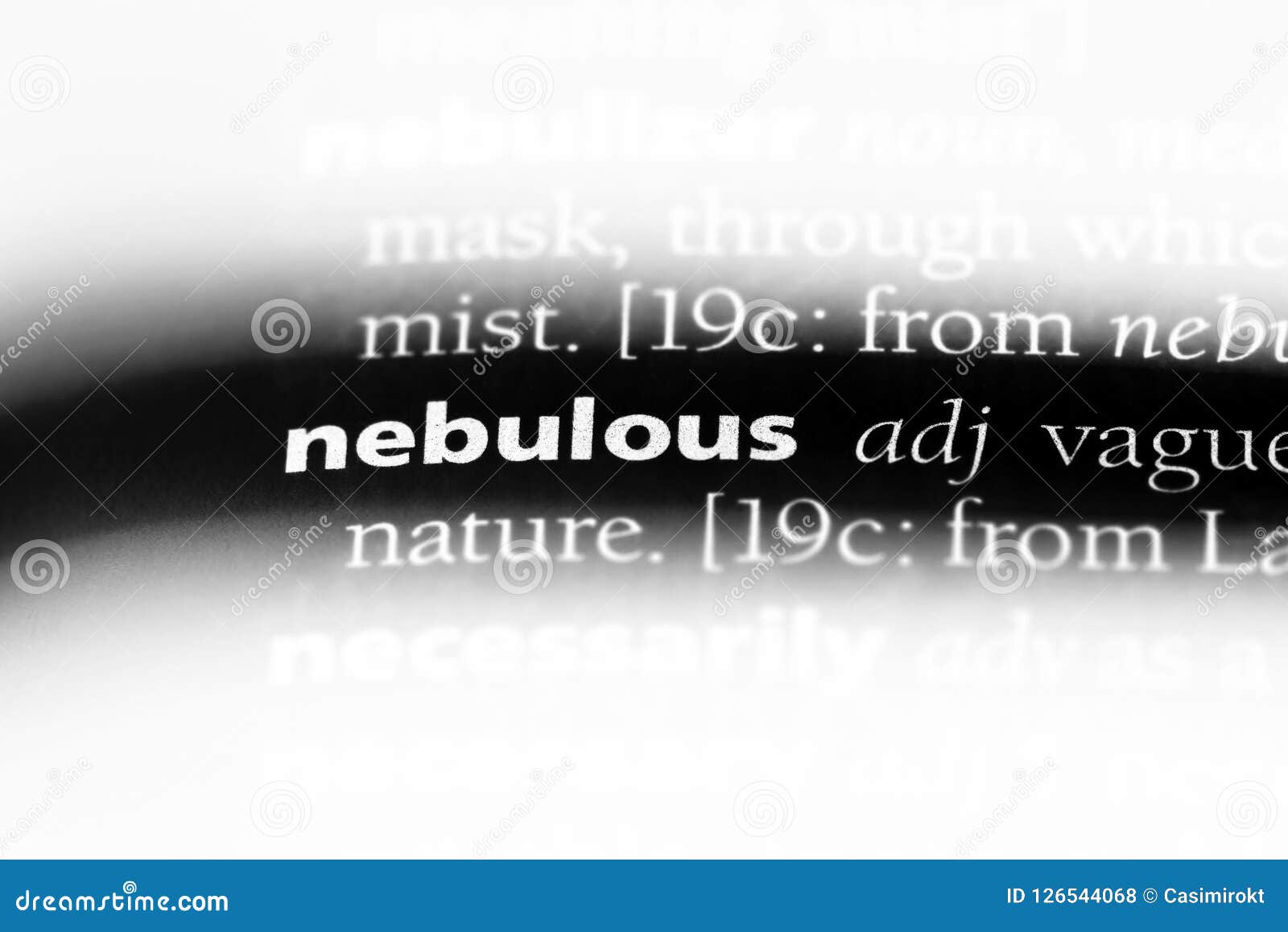 Nebulous stock photo. Image of book, closeup, english - 126544068