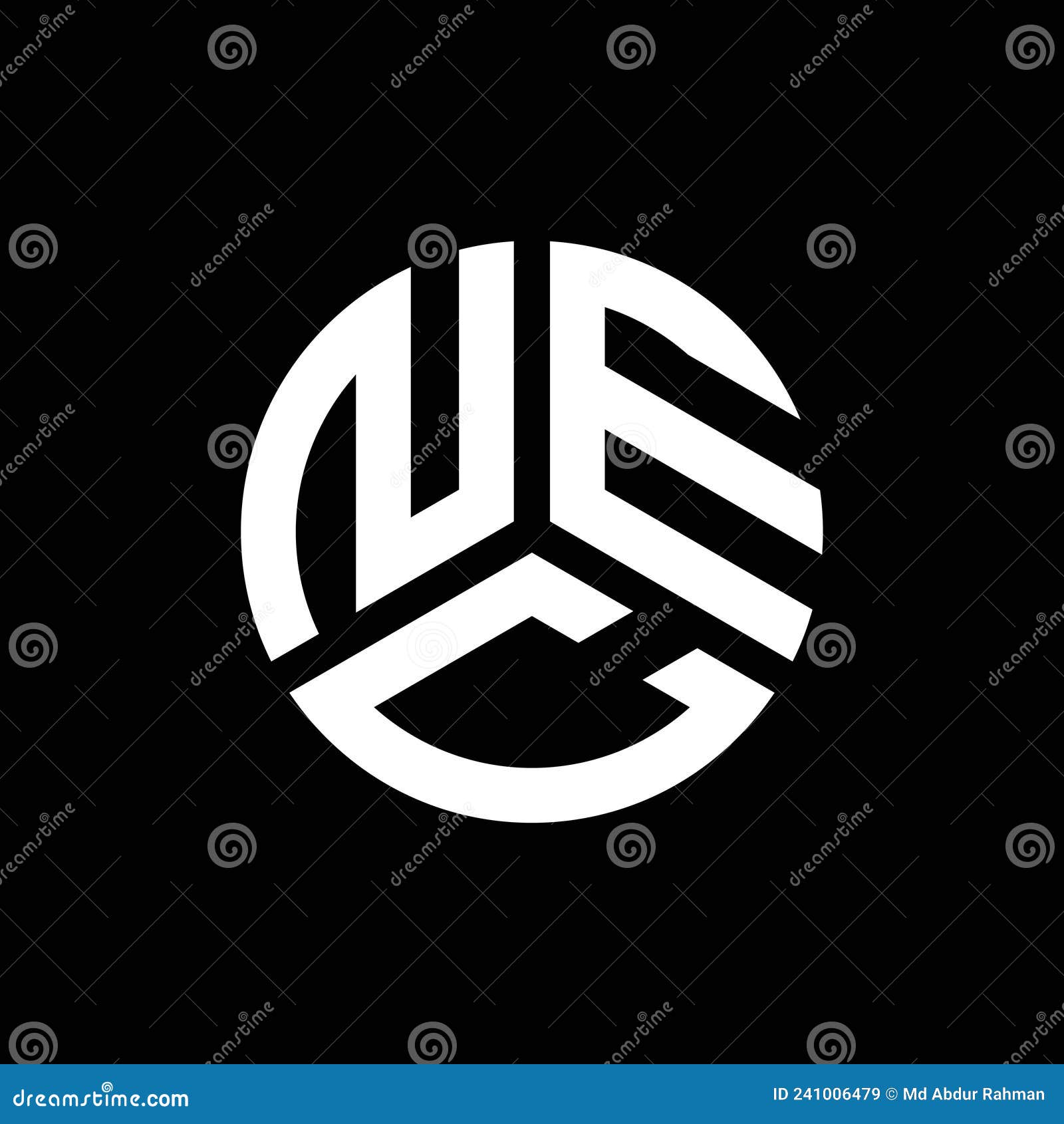 NEC Letter Logo Design On Black Background. NEC Creative Initials ...