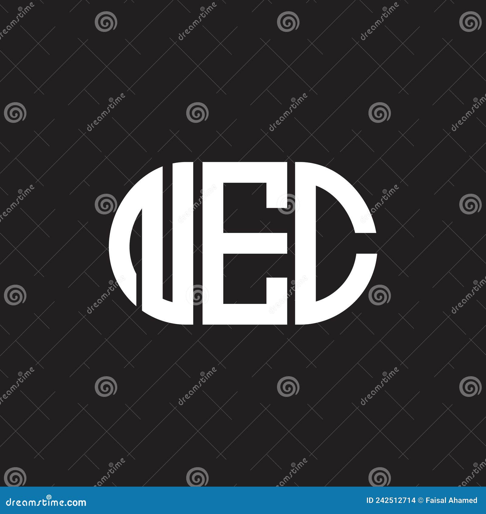 NEC Letter Logo Design On Black Background. NEC Creative Initials ...