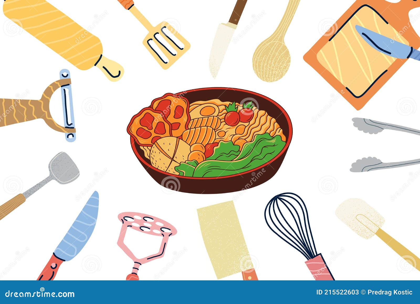 Necessary Things for Storing Lunch Stock Illustration - Illustration of ...