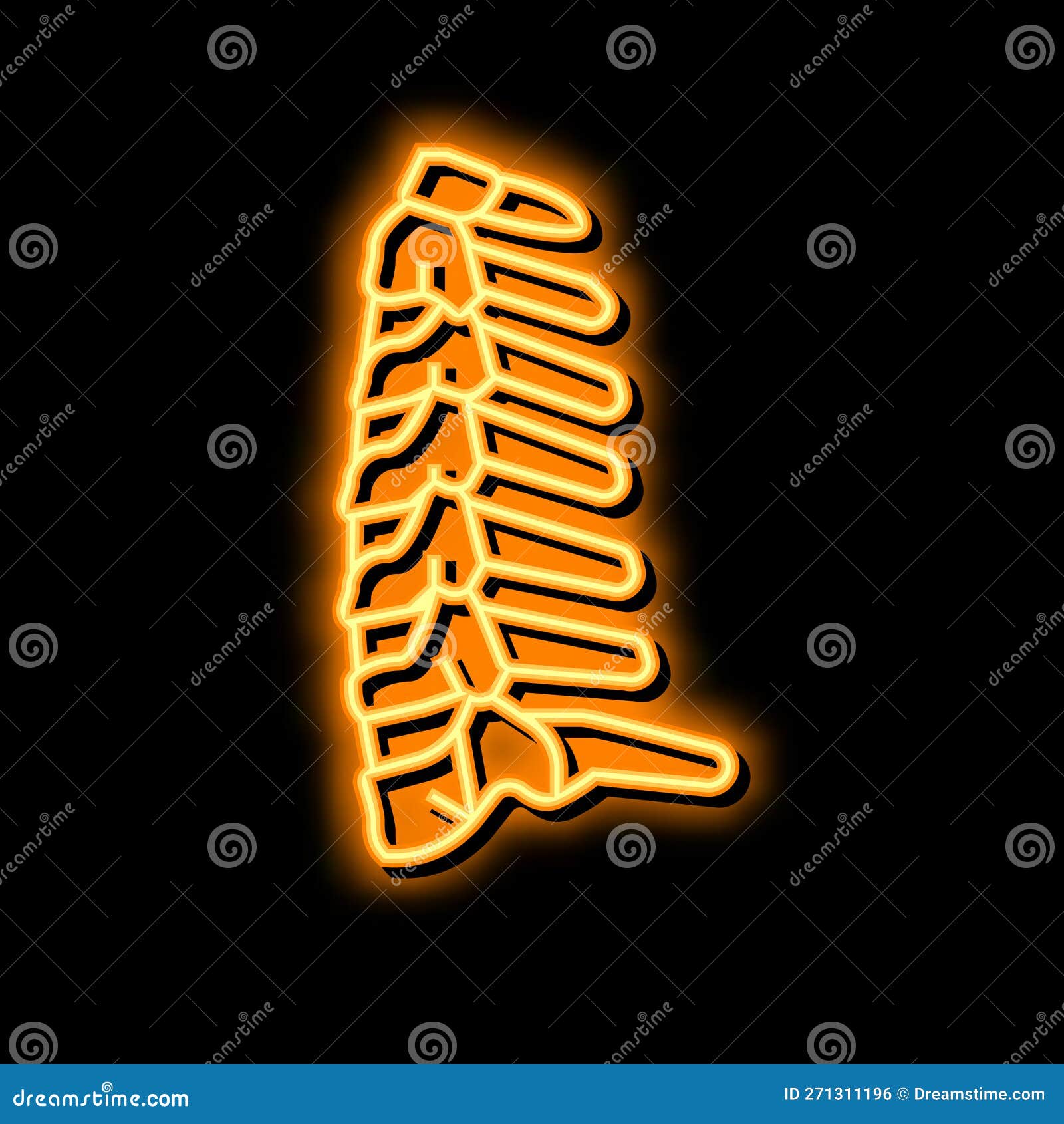 Neck Bone Neon Glow Icon Illustration Stock Vector - Illustration of ...