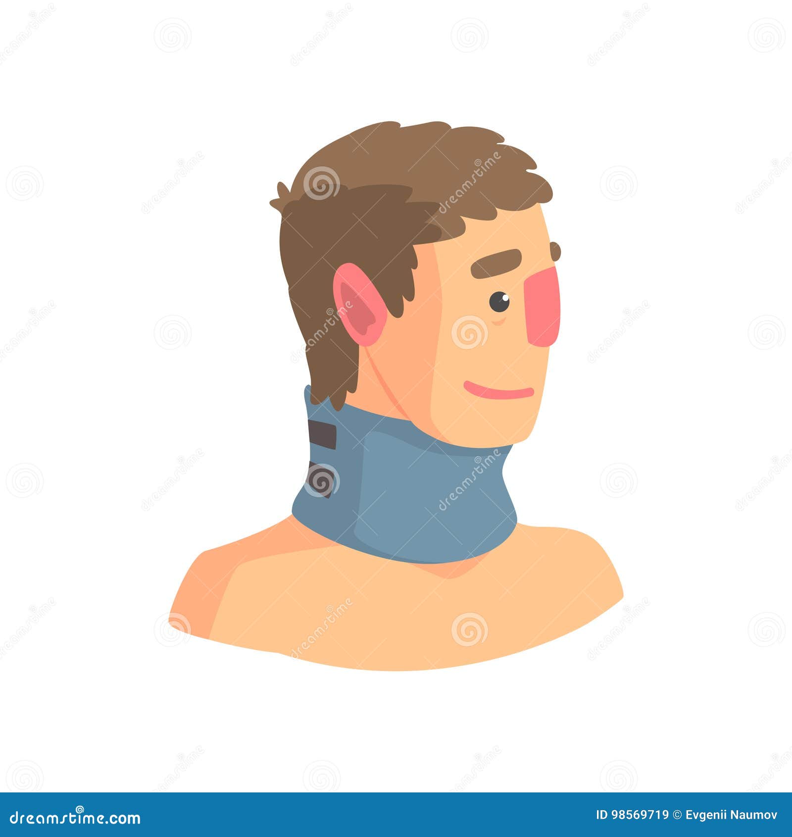 Neck Brace Used To Treat Cervical Spine Problems Cartoon Vector