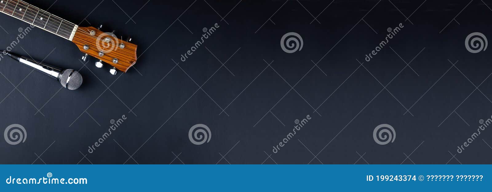 Microphone and guitar stock photo. Image of guitars - 199243374