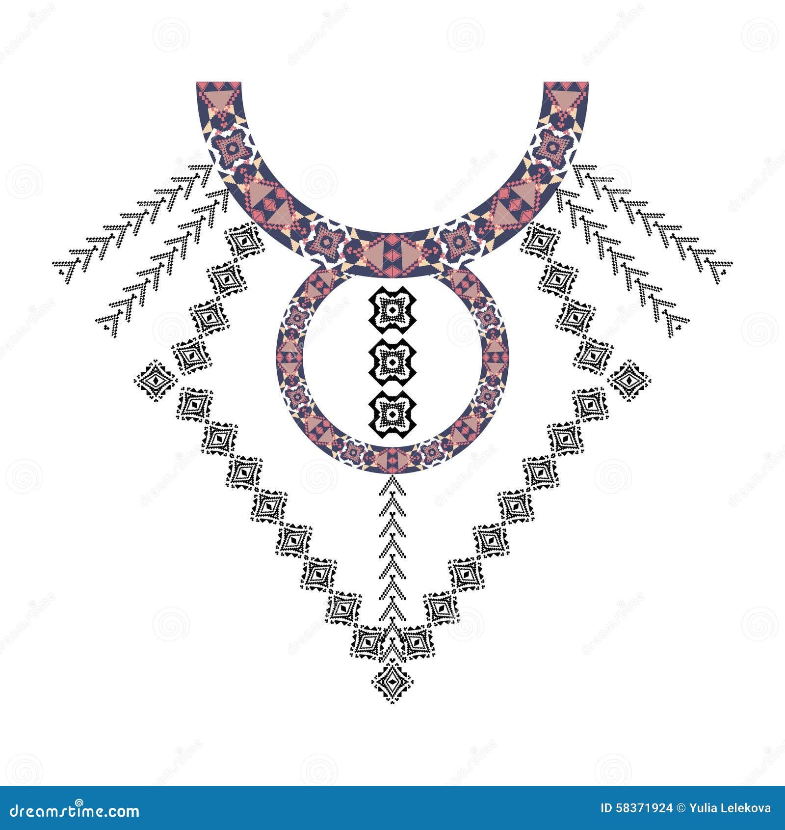 Neck Design With Intricated Interlacing Pattern And Greek Key Motifs ...