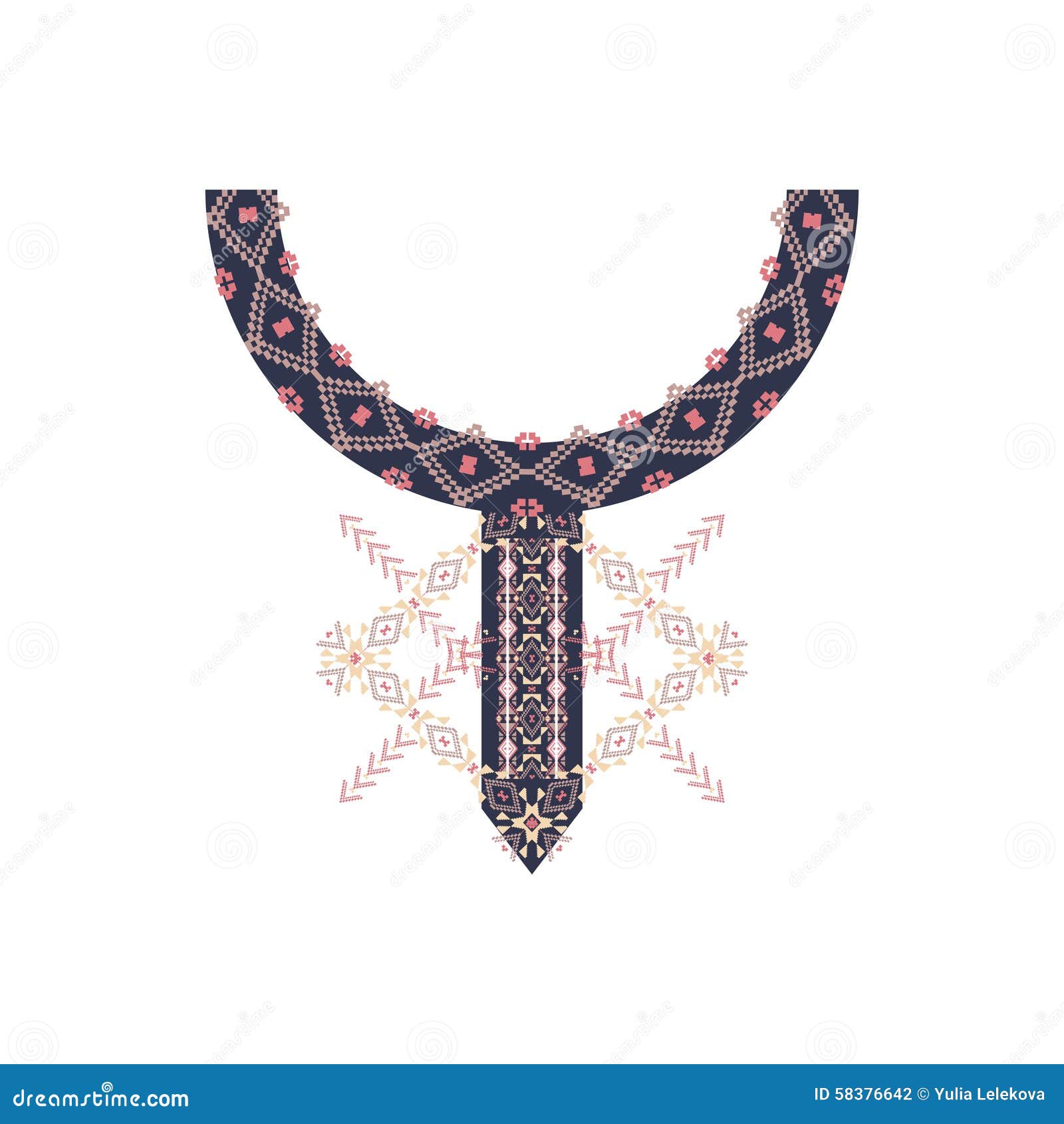 Neck Design With Intricated Interlacing Pattern And Greek Key Motifs ...