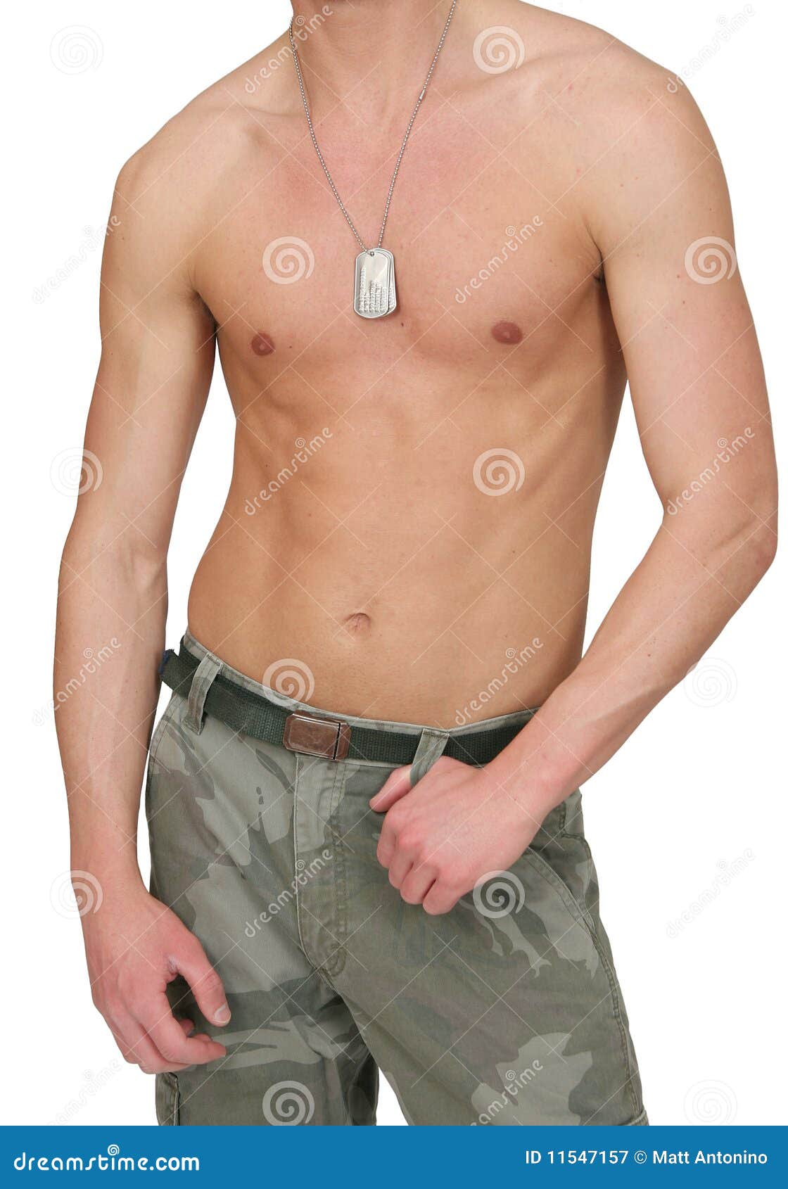 Neck-Down Portrait of a Fit Military Man Stock Image - Image of ...