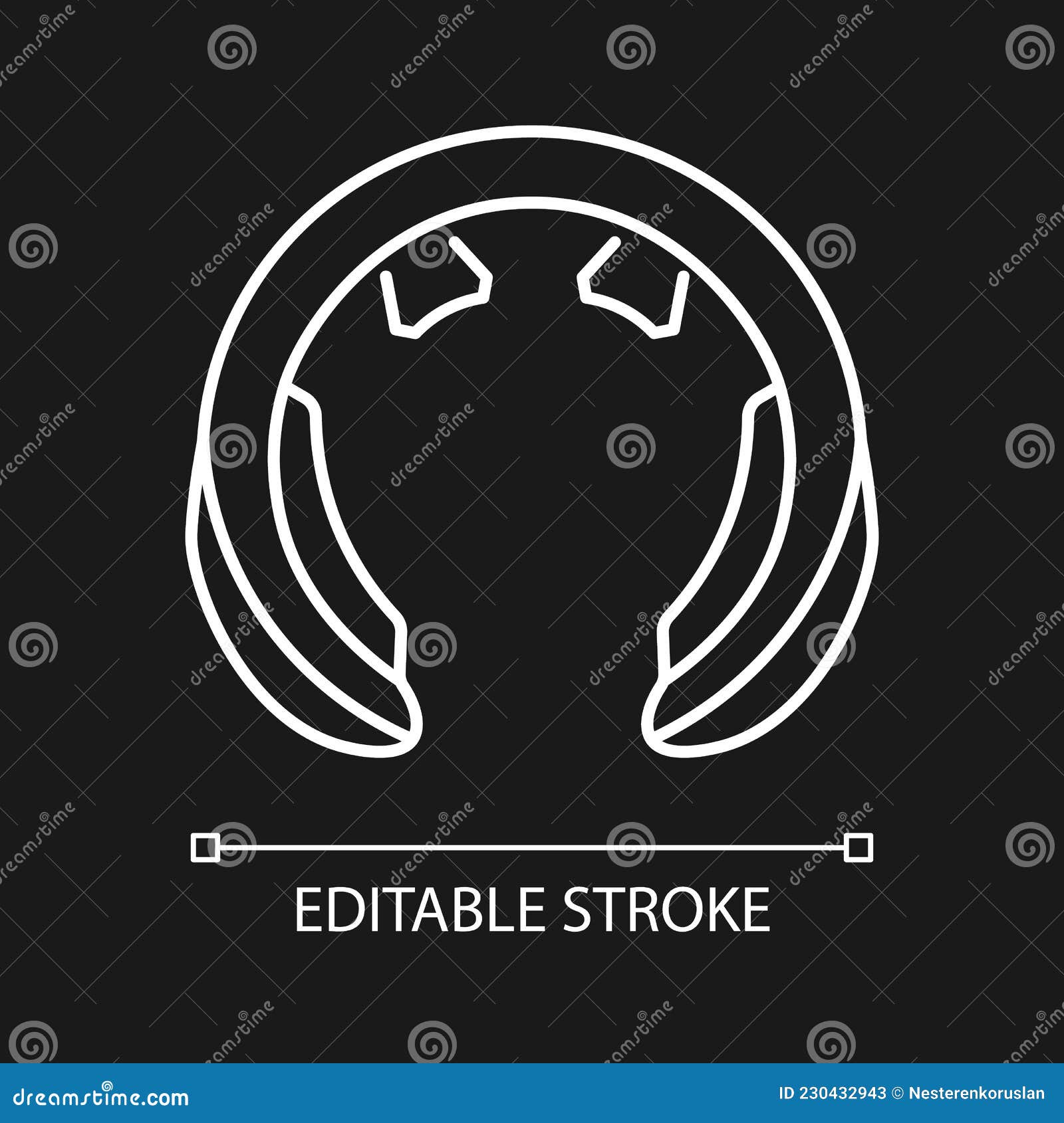 Neck Massage Tool White Linear Icon for Dark Theme Stock Vector ...