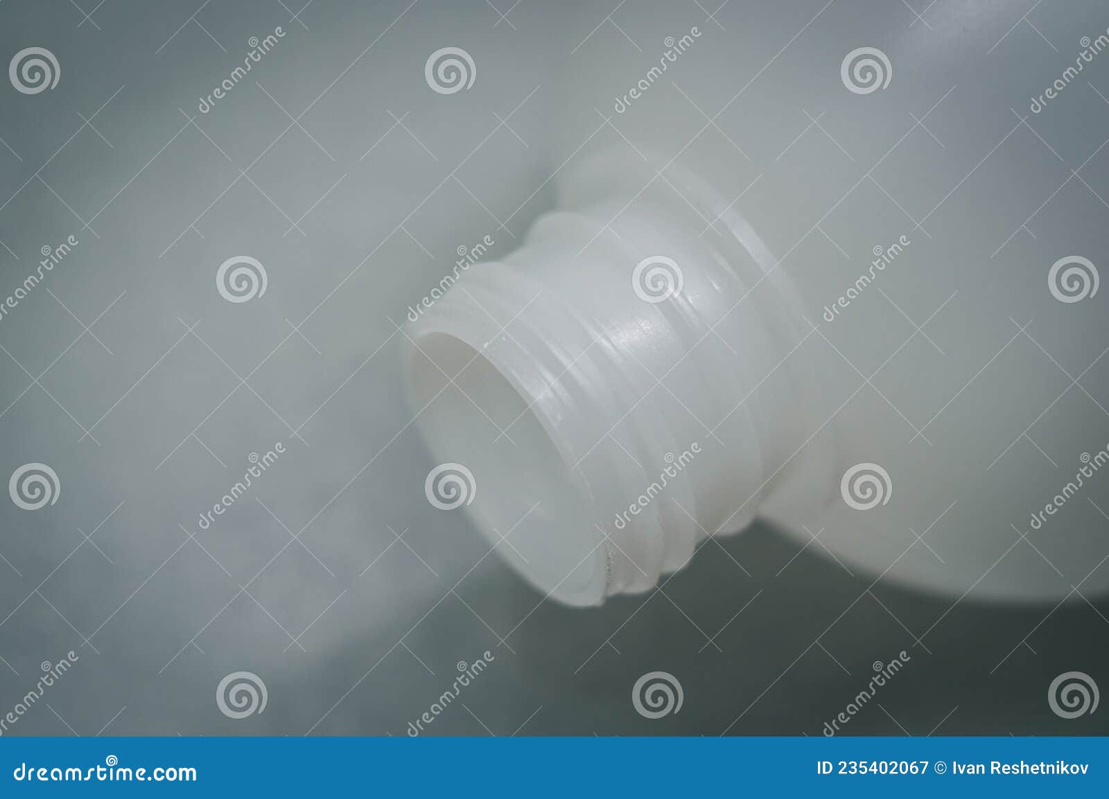 The Neck of a Plastic Bottle is Close-up. Matte White Plastic Bottle ...