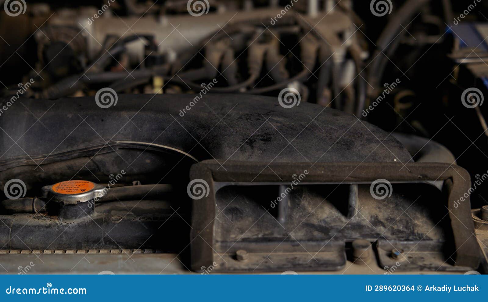 Neck of Radiator in Engine Compartment of the Car Stock Photo - Image ...