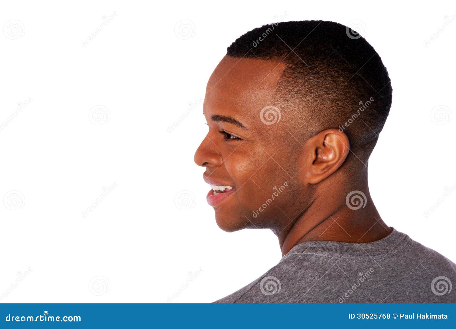 Neck and Side of Happy Man Face Stock Photo - Image of african, male ...