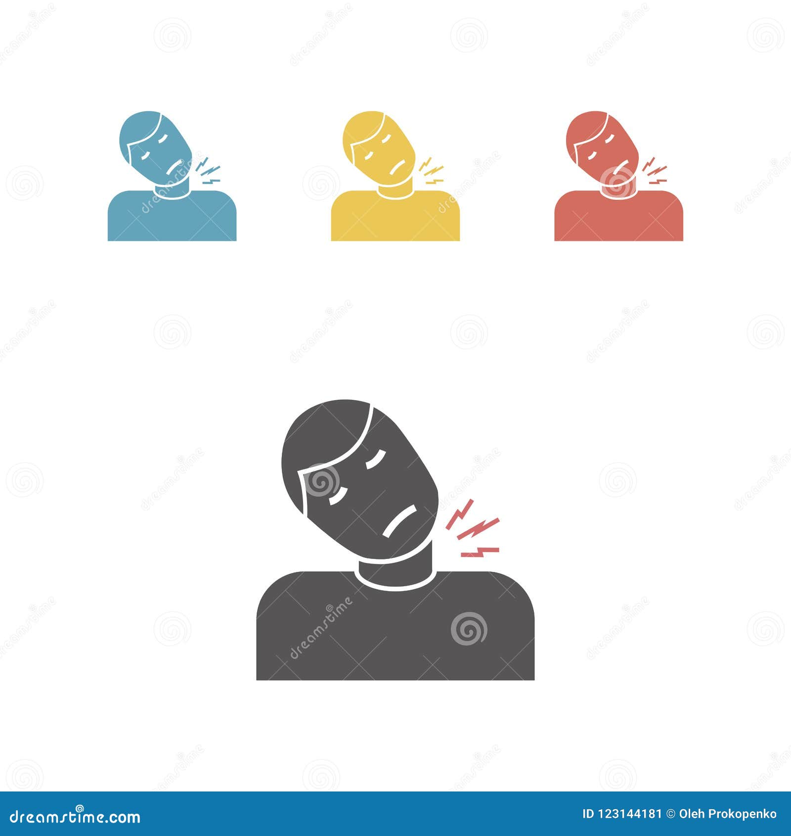 Neck Trauma icon stock vector. Illustration of painfully - 123144181
