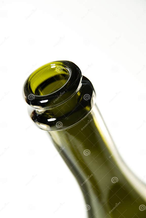 The Neck of a Wine Bottle on White Stock Photo - Image of draft, gulp ...
