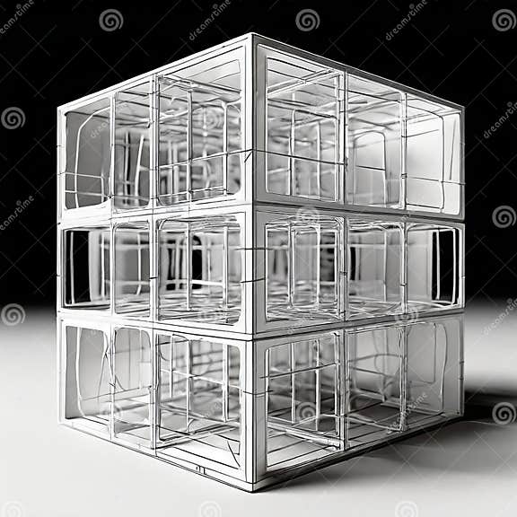 Necker Cube Illusion a Wireframe Cube Drawing that Can Be Perei Stock ...