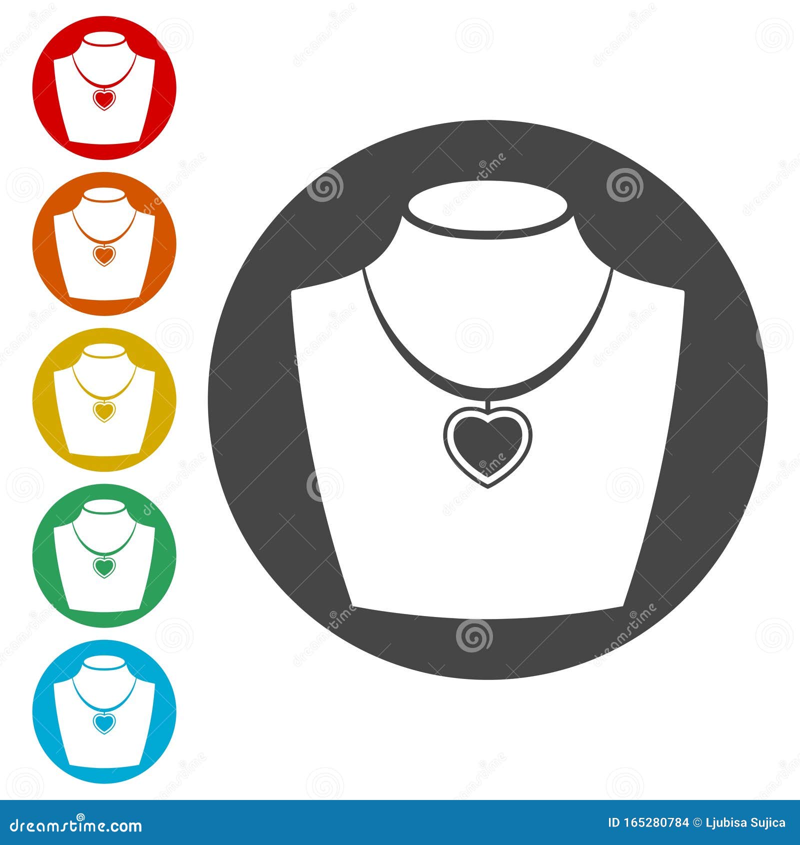 Necklace Flat Icons Set - Illustration Stock Vector - Illustration of ...
