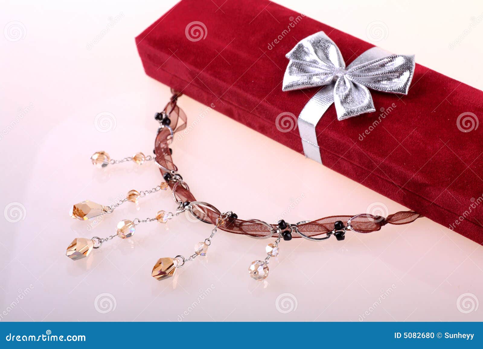Necklace with gift box stock photo. Image of gift, jewelry - 5082680