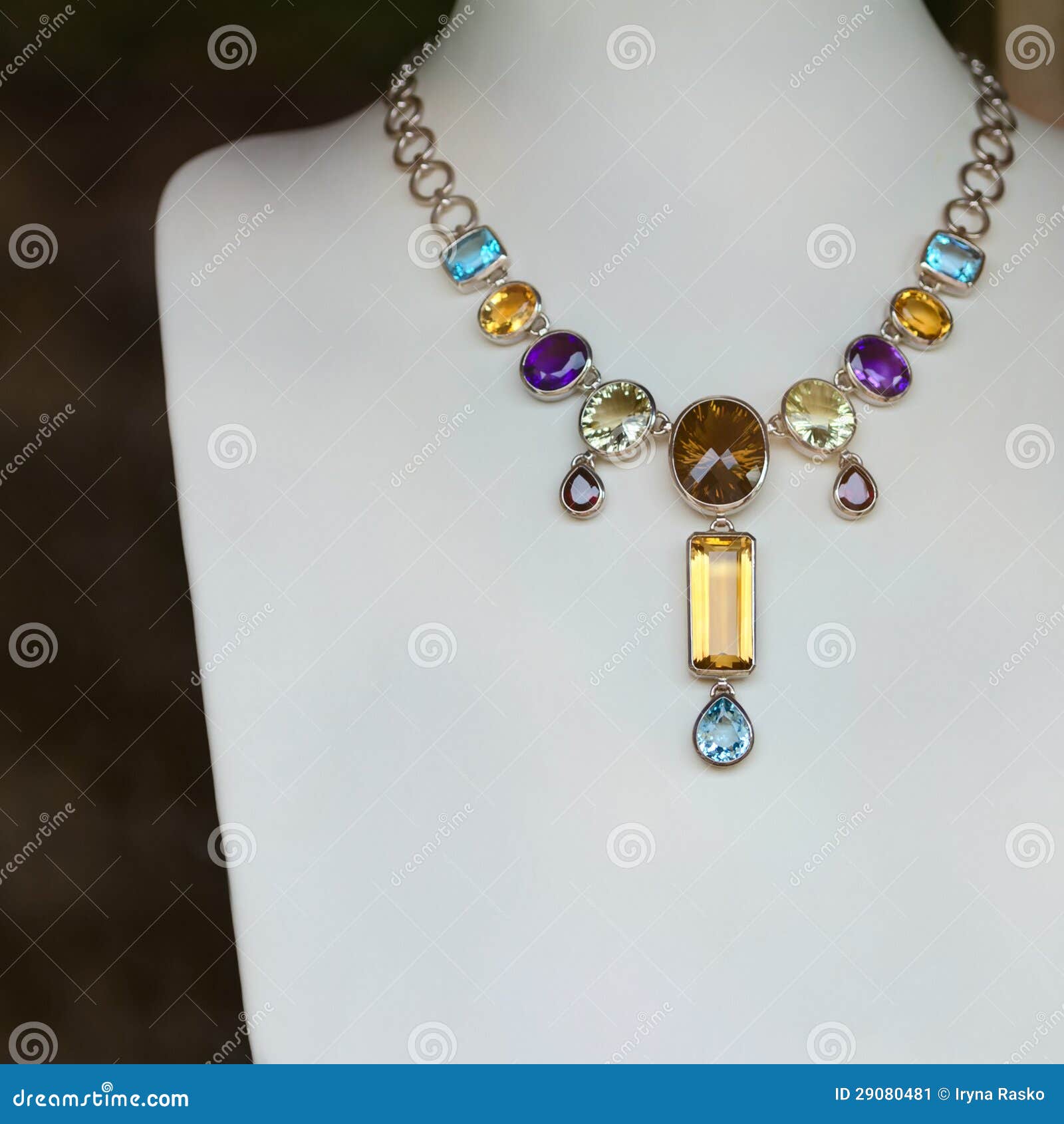 Necklace with Precious Stones Stock Image - Image of object, bead: 29080481