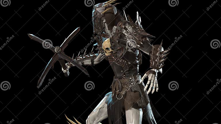 Necromancer, Render 3D Model on the Background Stock Illustration ...
