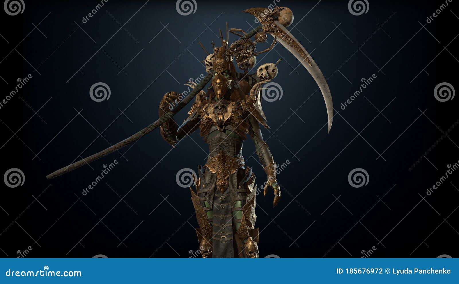 Necromancer, Render 3D Model on the Background Stock Illustration ...