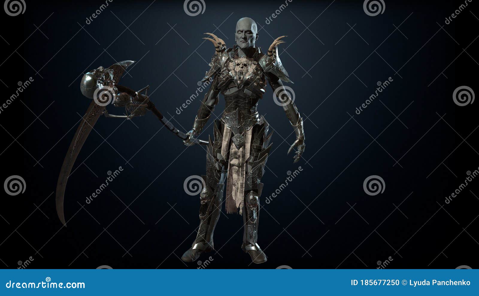 Necromancer, Render 3D Model on the Background Stock Illustration ...