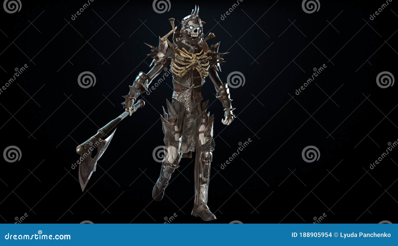 Skeleton, Render 3D Model on the Background Stock Illustration ...