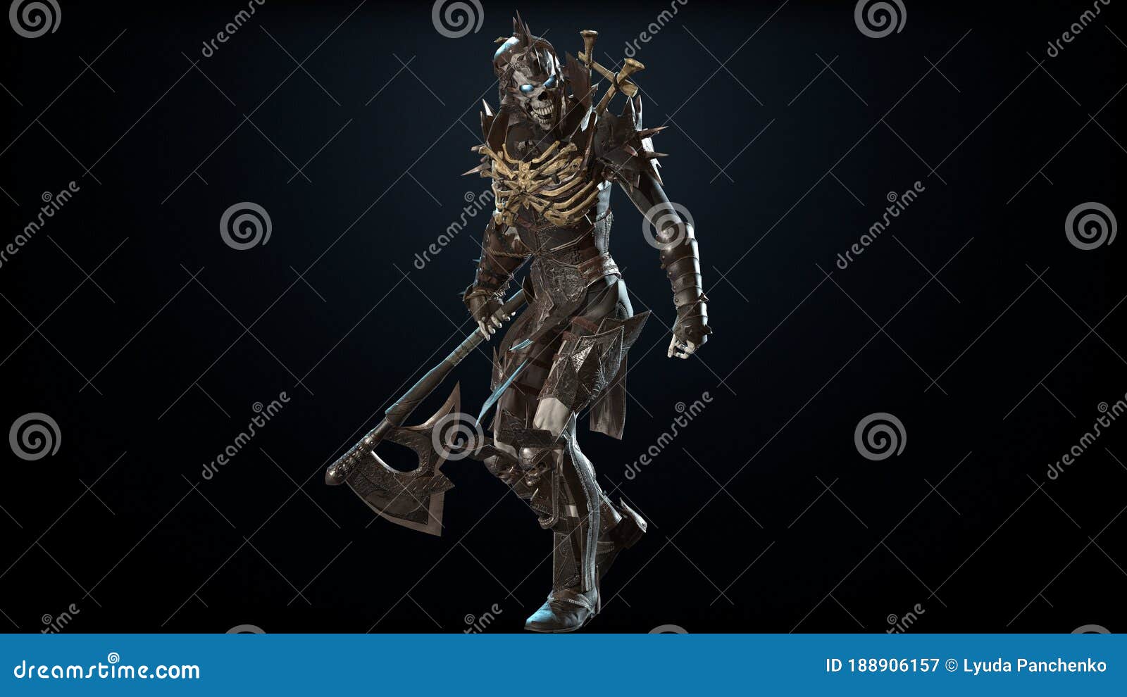 Skeleton, Render 3D Model on the Background Stock Illustration ...