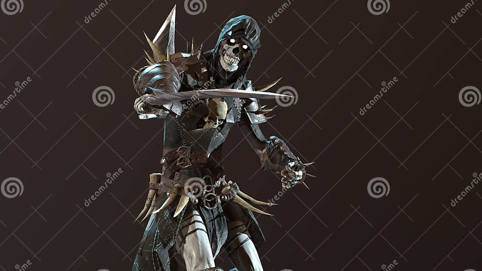 Skeleton, Render 3D Model on the Background Stock Illustration ...