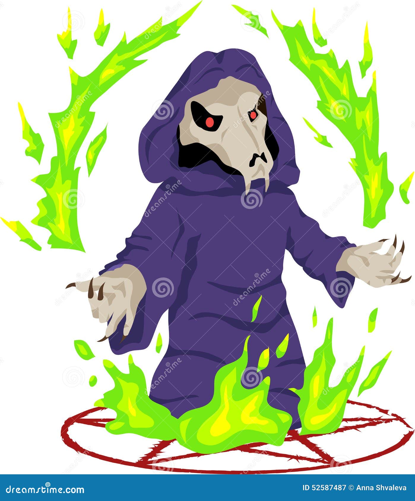 Necromancer stock vector. Illustration of hell, dead - 52587487