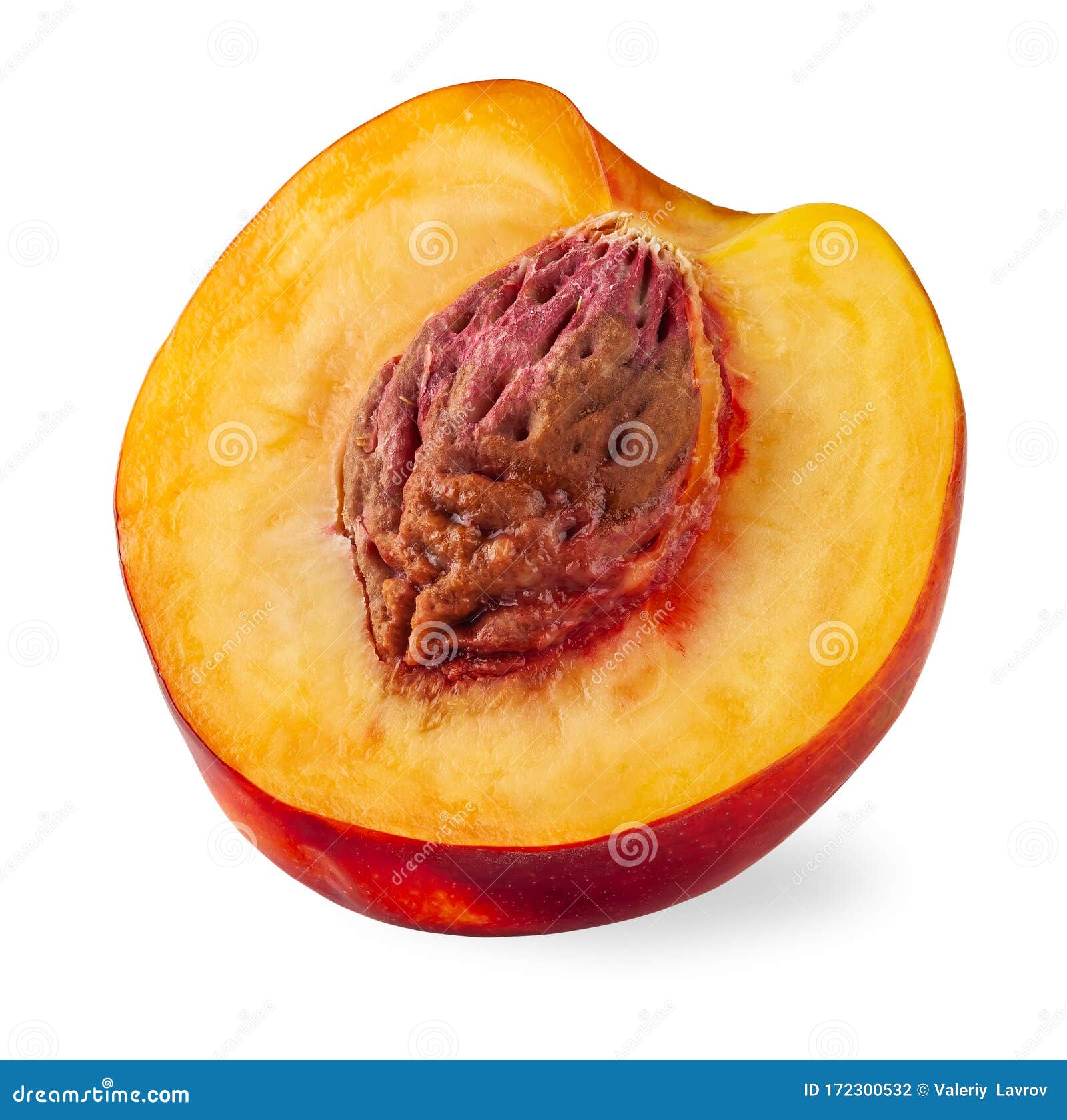 Nectarin in Section with Bone Stock Photo - Image of fruit, ripe: 172300532