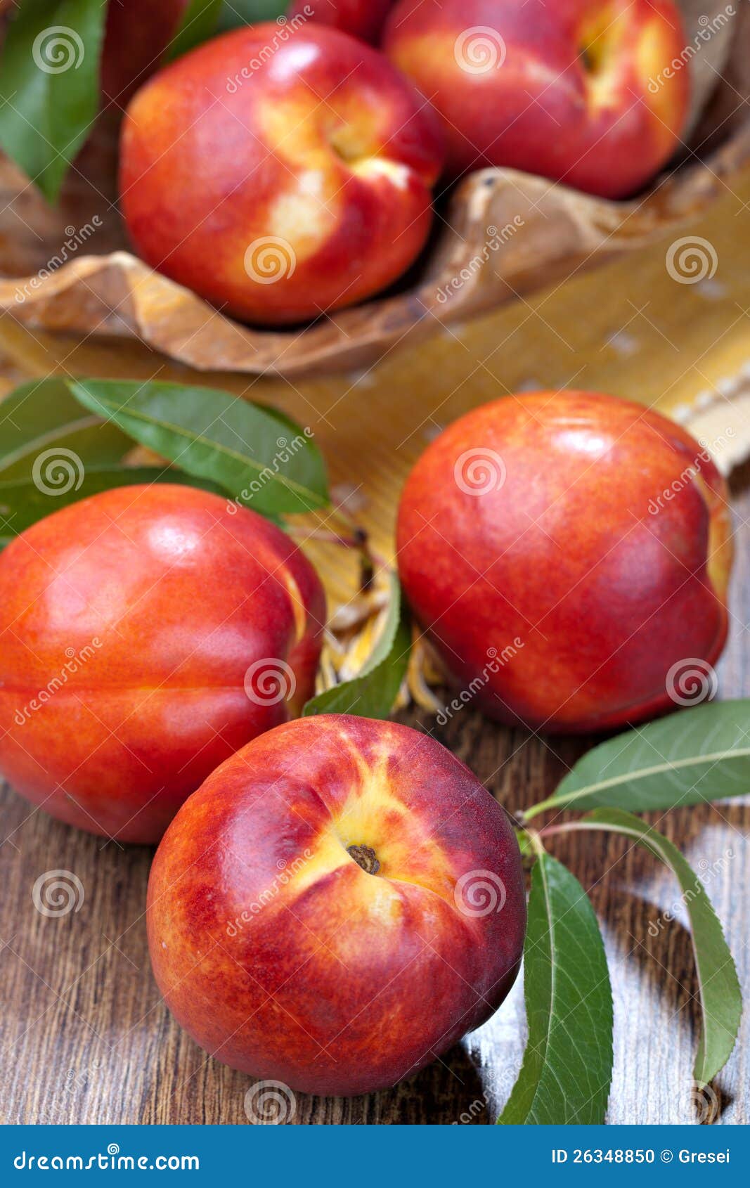 Nectarine stock photo. Image of natural, bowl, ripe, wooden - 26348850
