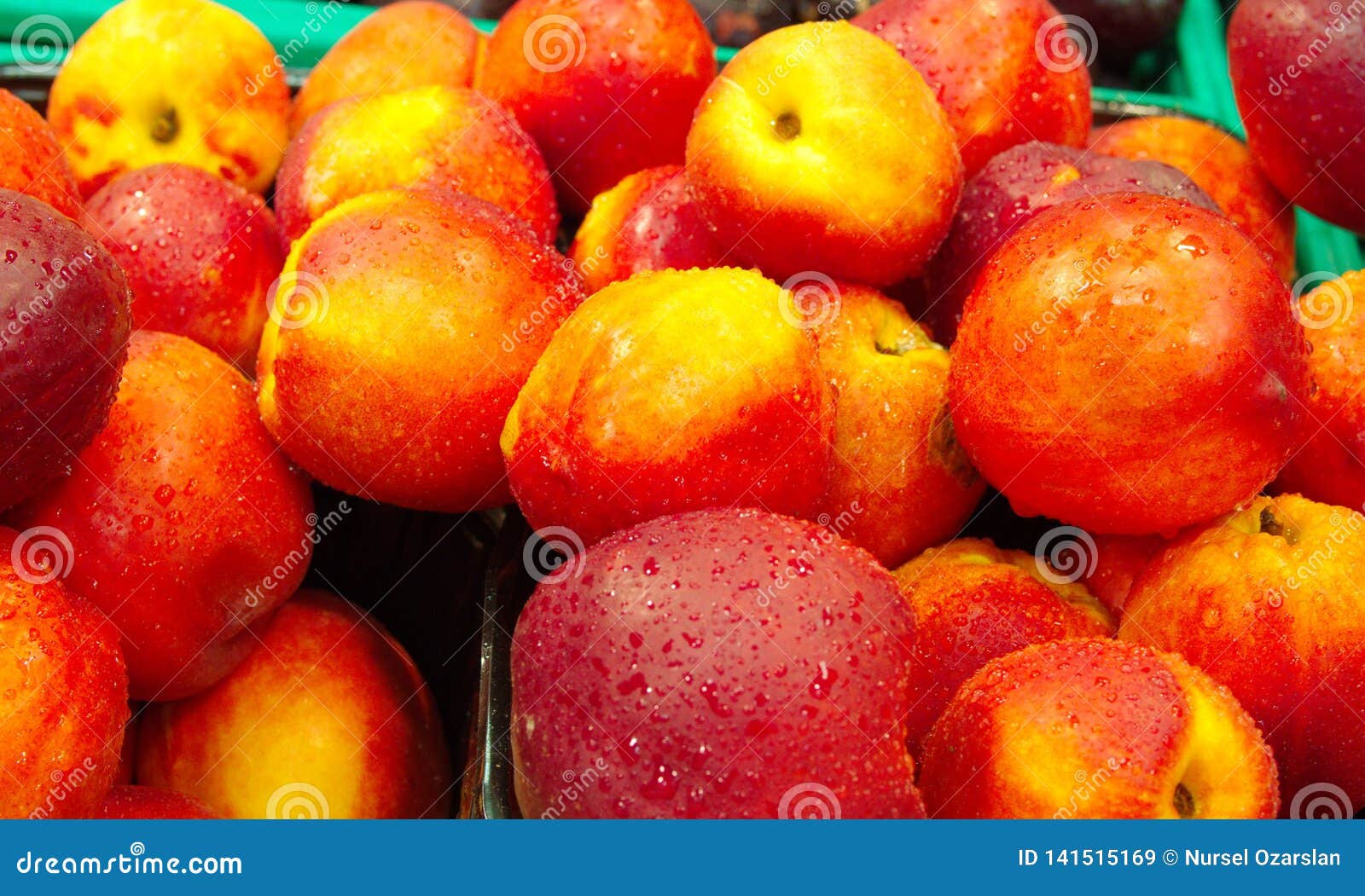 Nectarine fruit stock image. Image of stack, leaf, yellow - 141515169