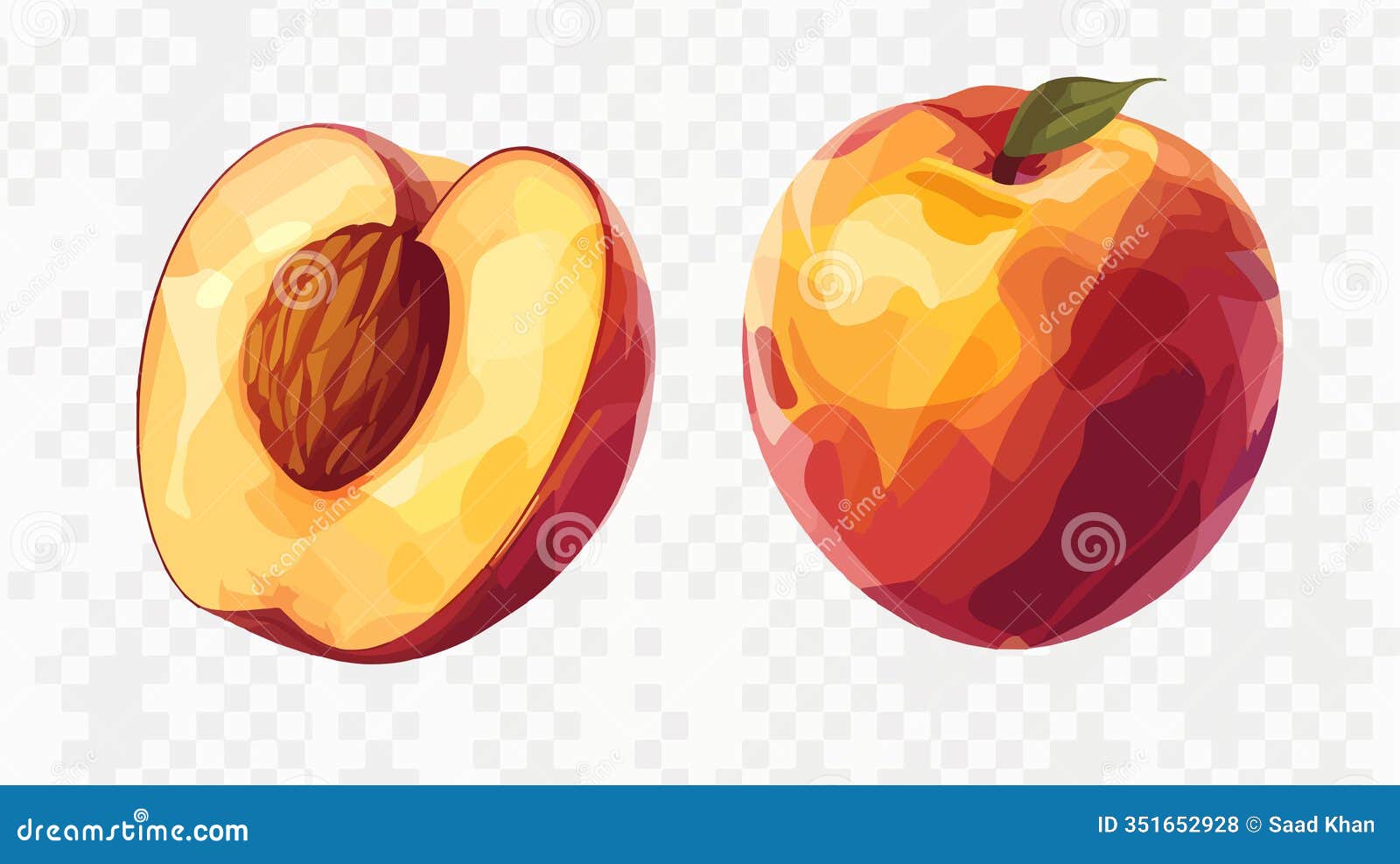 Nectarine Fruit Vector Icon Silhouette for Graphic Design Projects ...